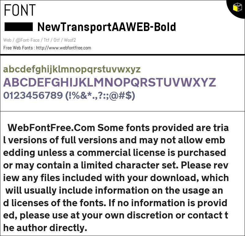 New Transport AA WEB Bold Fonts Downloads - WebFontFree.Com