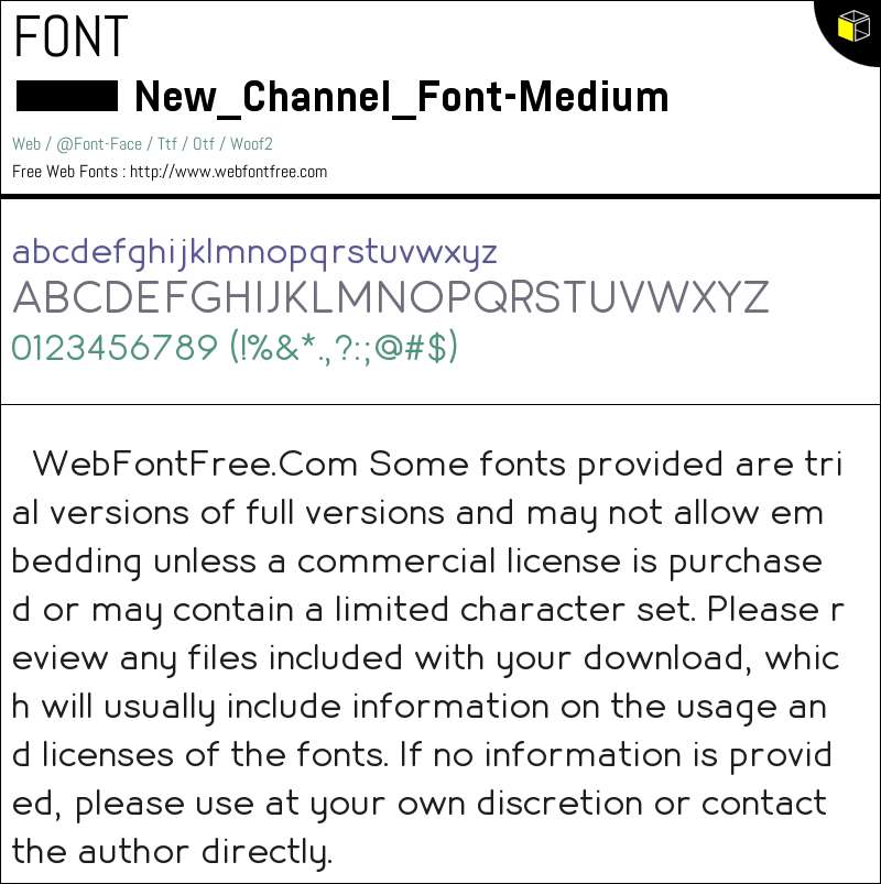 New_Channel_Font-Medium Fonts Downloads - WebFontFree.Com