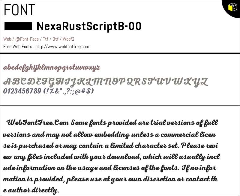 Nexa Rust Script B 00 字体 下载 - WebFontFree.Com