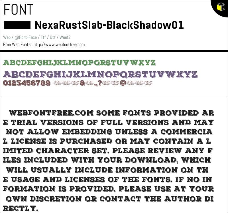 Nexa Rust Slab Black Shadow 01 Fuentes Descargar - WebFontFree.Com