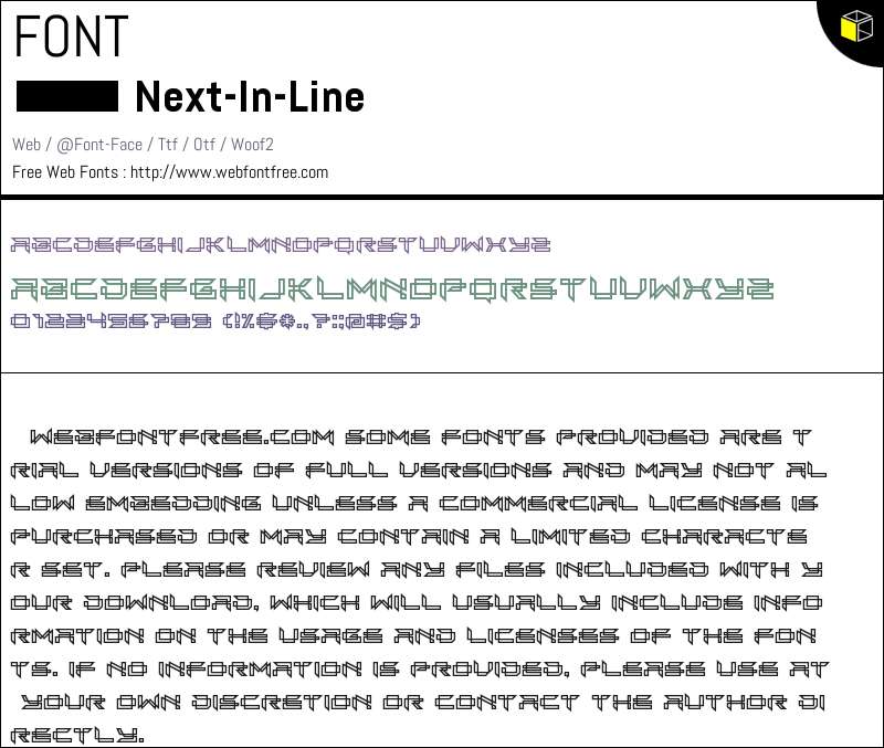 Next In Line Regular Fonts Downloads - WebFontFree.Com