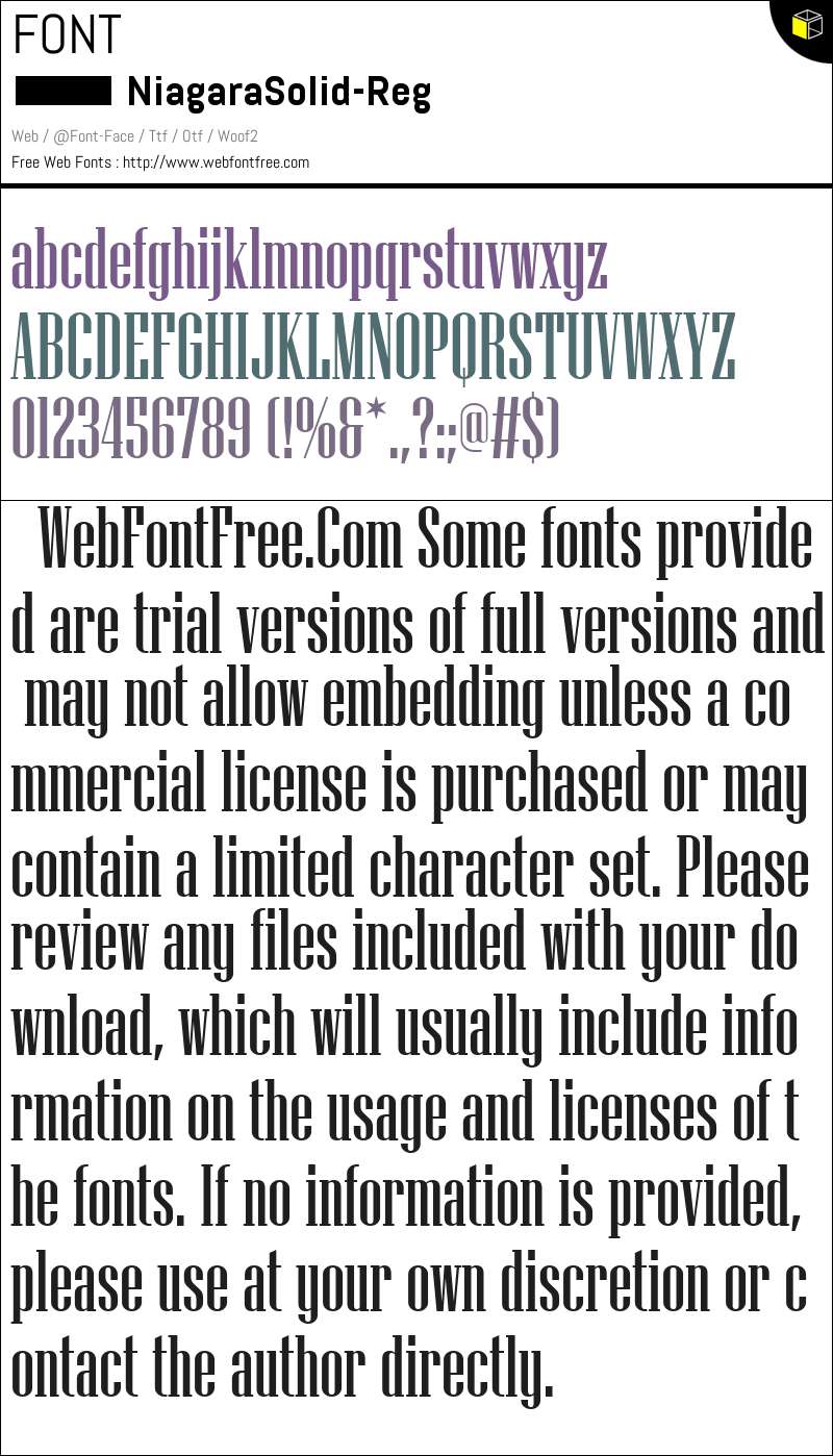 Niagara Solid 字体 下载 - WebFontFree.Com