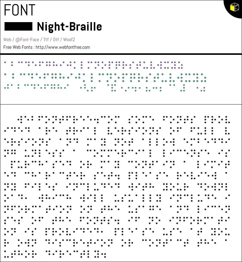 Night Braille Fonts Downloads - WebFontFree.Com