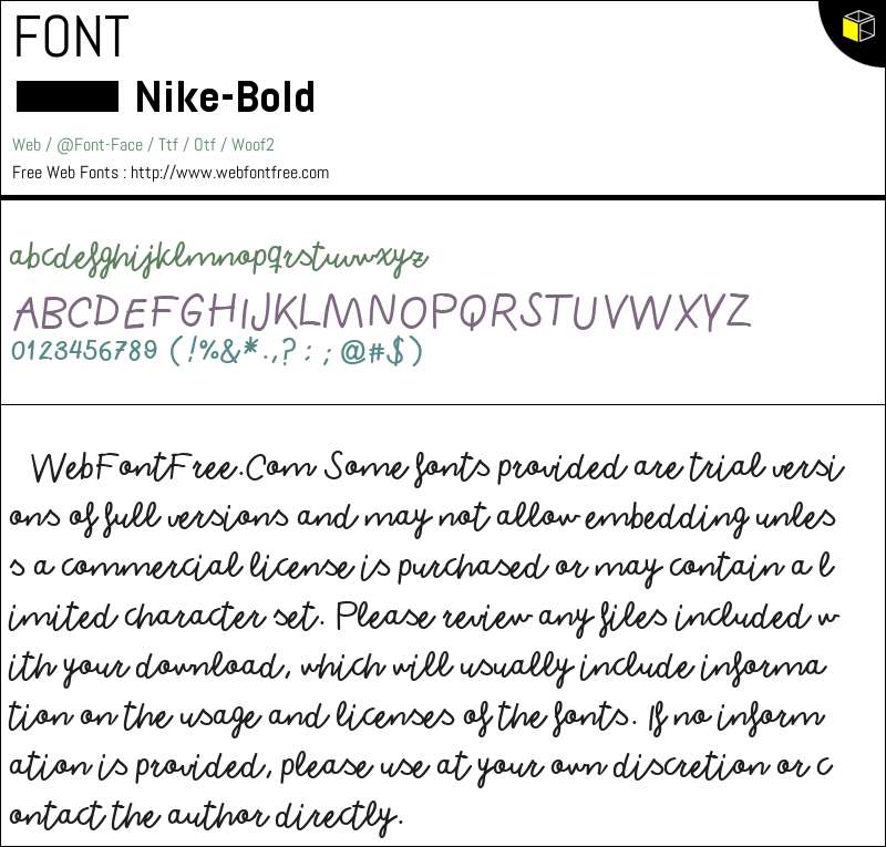 Nike Bold Fonts Downloads - WebFontFree.Com