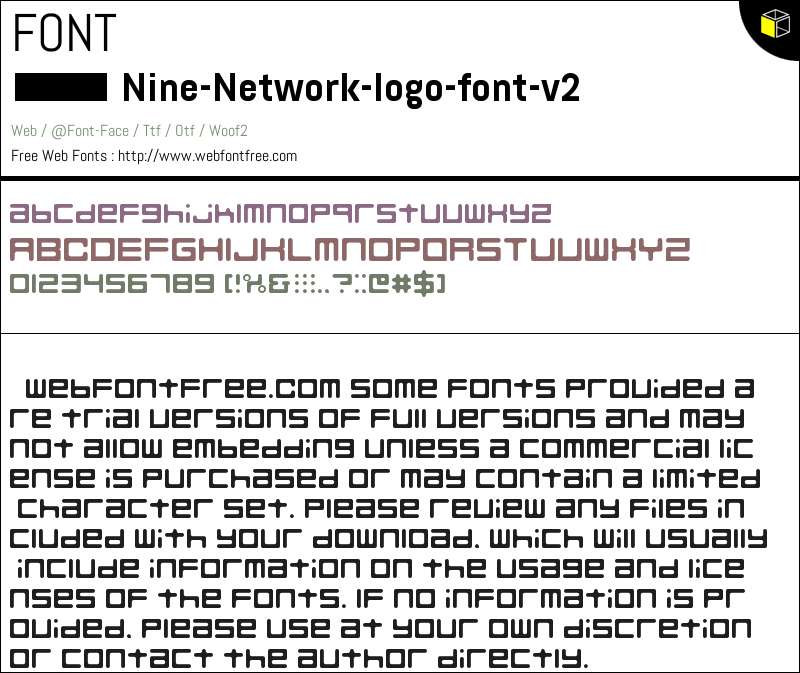 Nine Network logo font v2 Regular Fuentes Descargar - WebFontFree.Com