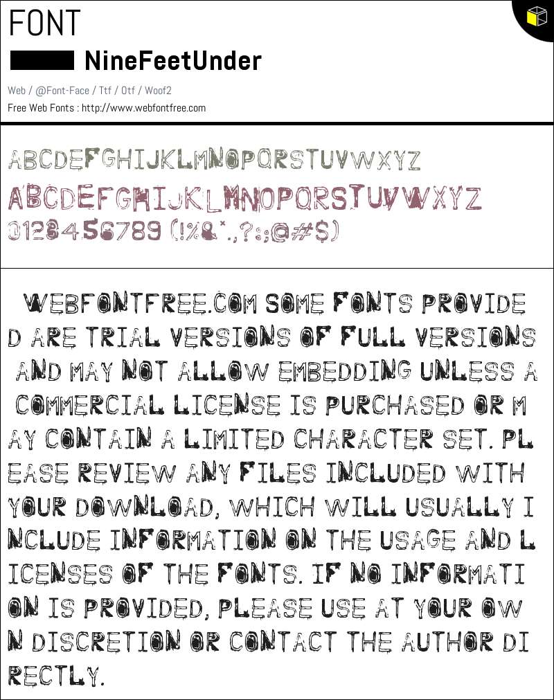Nine Feet Under Fonts Downloads - WebFontFree.Com