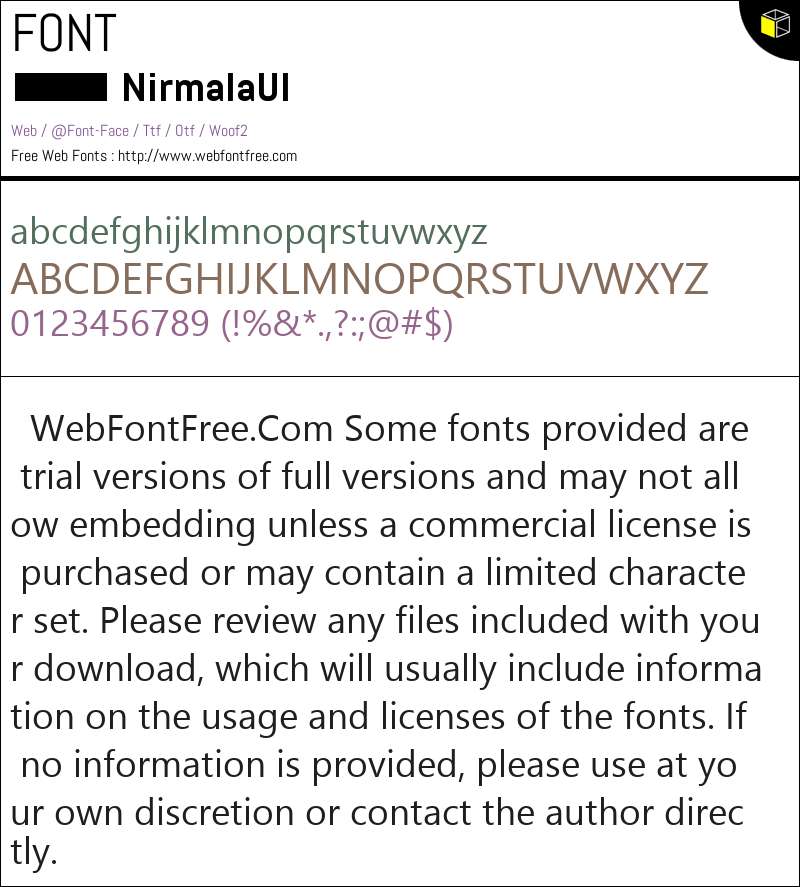 Nirmala UI Fonts Downloads - WebFontFree.Com