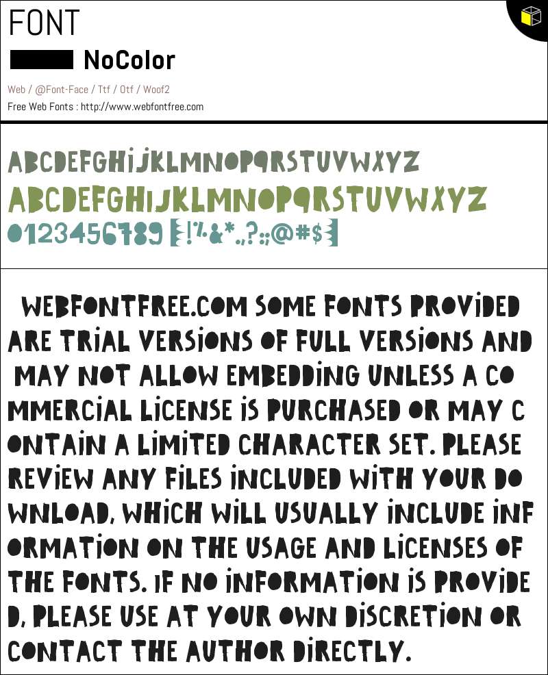 No Color Fonts Downloads - WebFontFree.Com