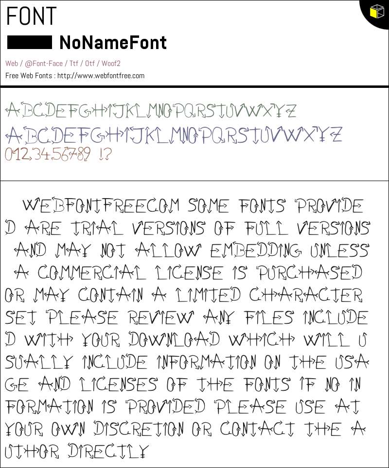 NoNameFont Fonts Downloads - WebFontFree.Com