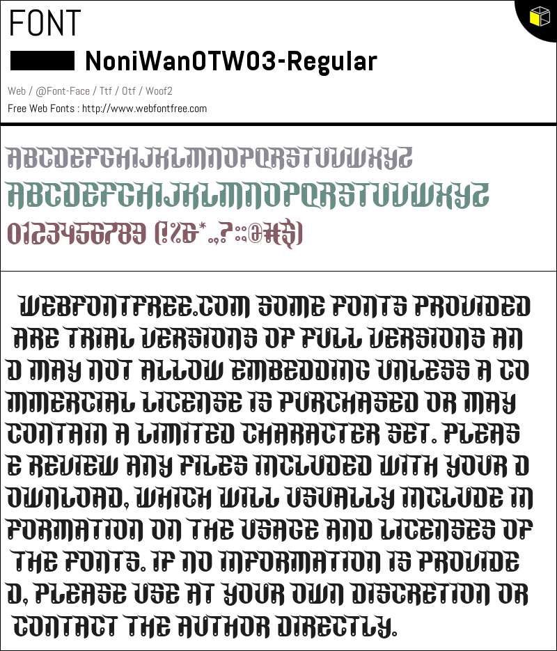 Noni Wan OT W03 Regular Fonts Downloads - WebFontFree.Com