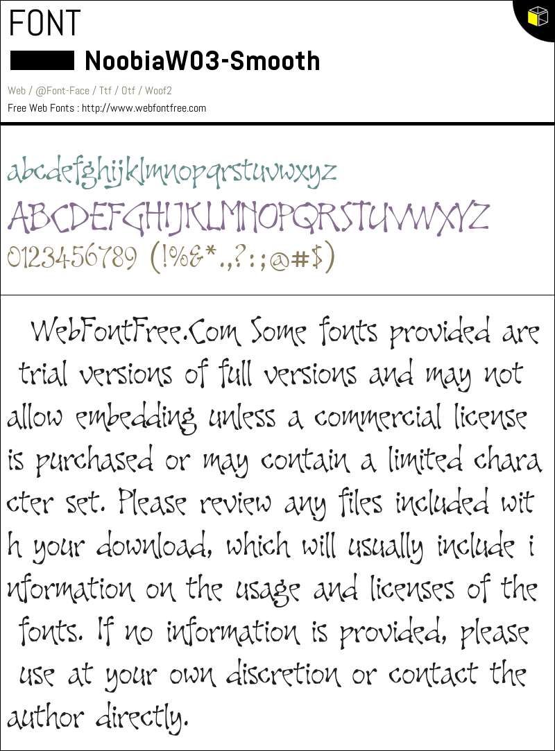 Noobia W03 Smooth Fonts Downloads - WebFontFree.Com