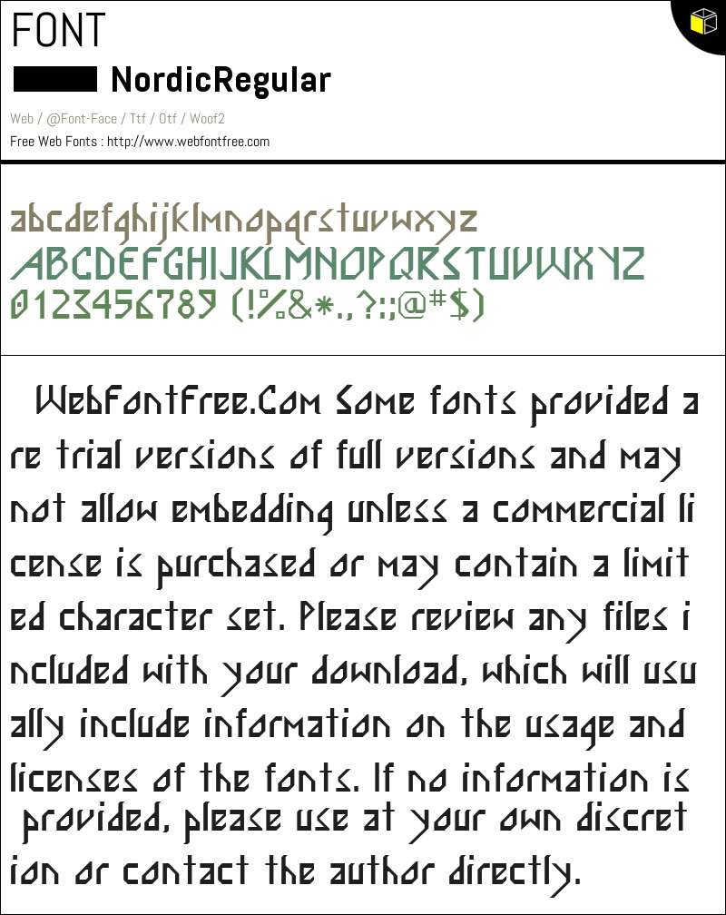 Nordic Regular Fonts Downloads - WebFontFree.Com