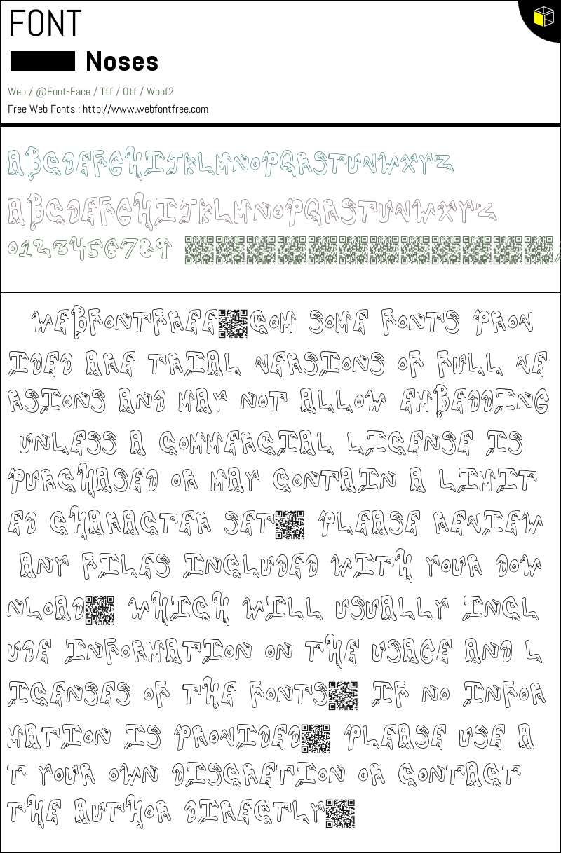 Noses Fonts Downloads - WebFontFree.Com