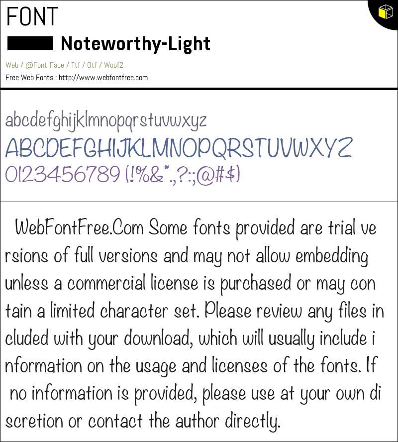 Noteworthy Light Fonts Downloads - WebFontFree.Com