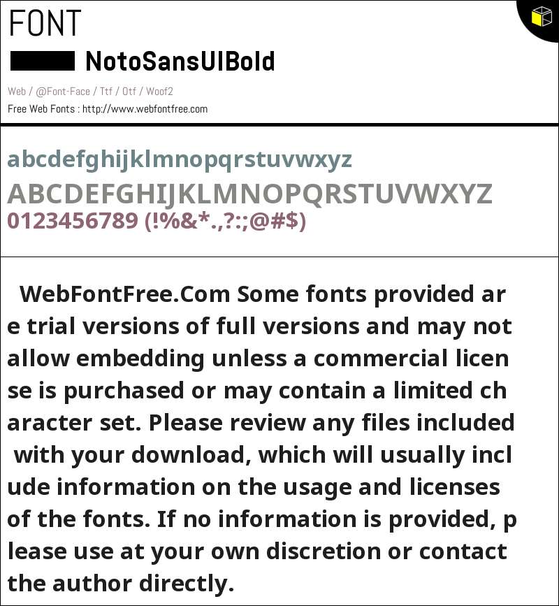 Noto Sans UI Bold Fonts Downloads - WebFontFree.Com
