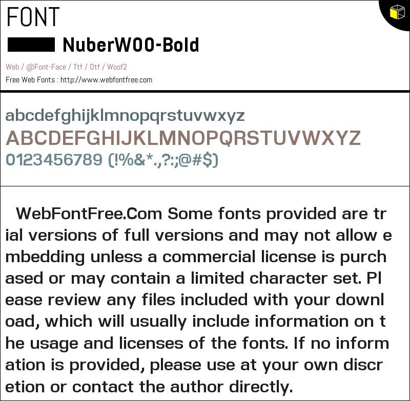 Nuber W00 Bold Fonts Downloads - WebFontFree.Com