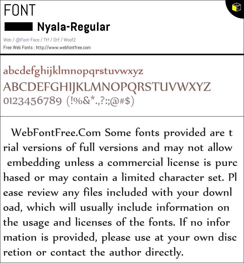 Nyala Fonts Downloads - WebFontFree.Com