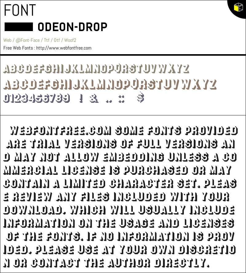 ODEON-DROP Fonts Downloads - WebFontFree.Com