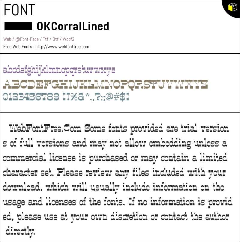 OK Corral Lined Fonts Downloads - WebFontFree.Com