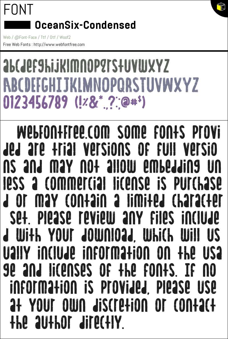 Ocean Six Condensed 字体 下载 - WebFontFree.Com