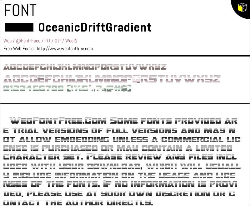 Oceanic Drift Gradient Regular Fonts Downloads - WebFontFree.Com