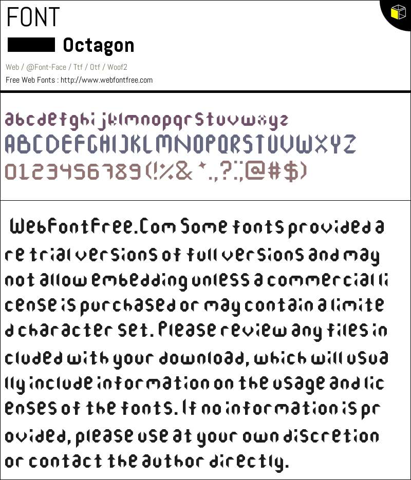 Octagon Regular Fonts Downloads - WebFontFree.Com