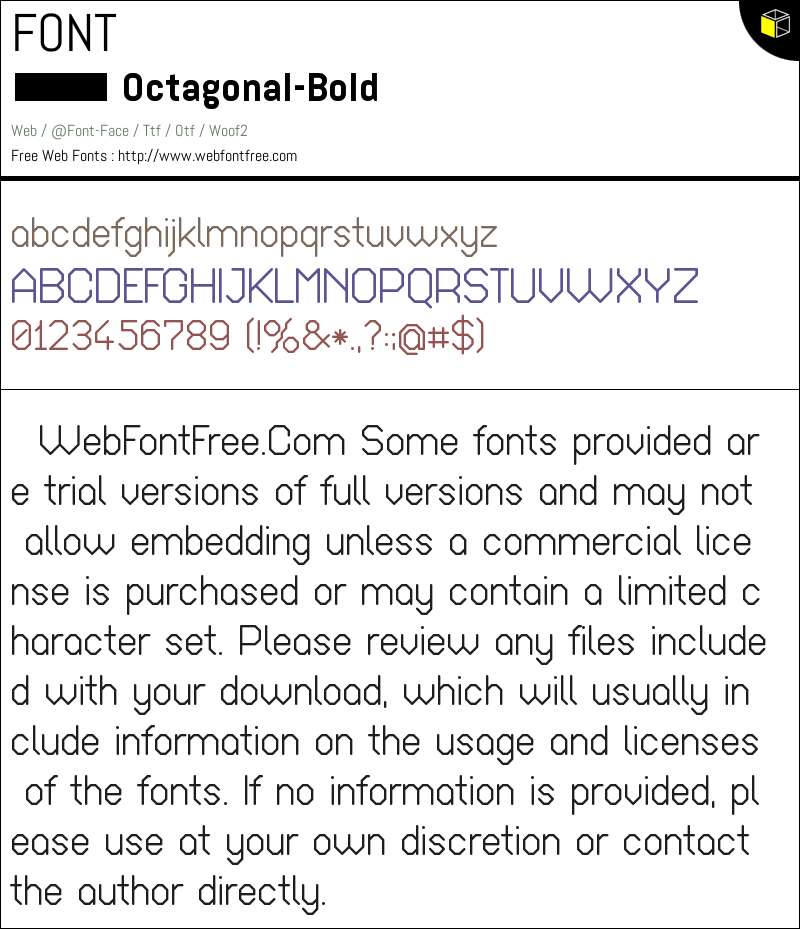 Octagonal Bold Fonts Downloads - WebFontFree.Com
