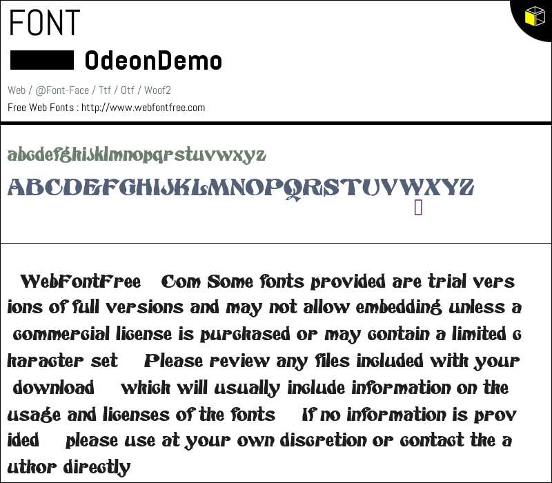 Odeon Demo Fonts Downloads - WebFontFree.Com