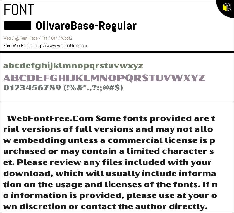 Oilvare Base Fonts Downloads - WebFontFree.Com