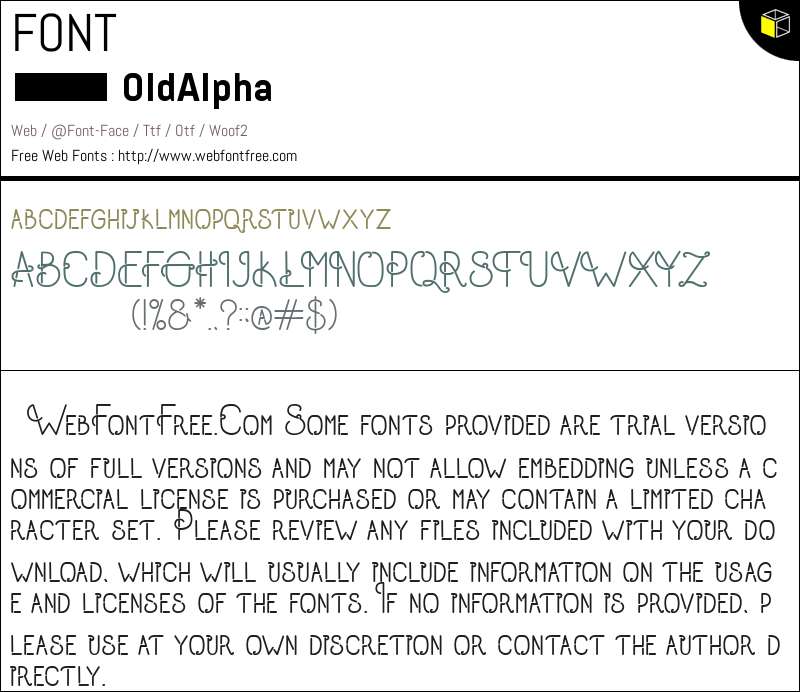 Old Alpha Regular Fonts Downloads - WebFontFree.Com