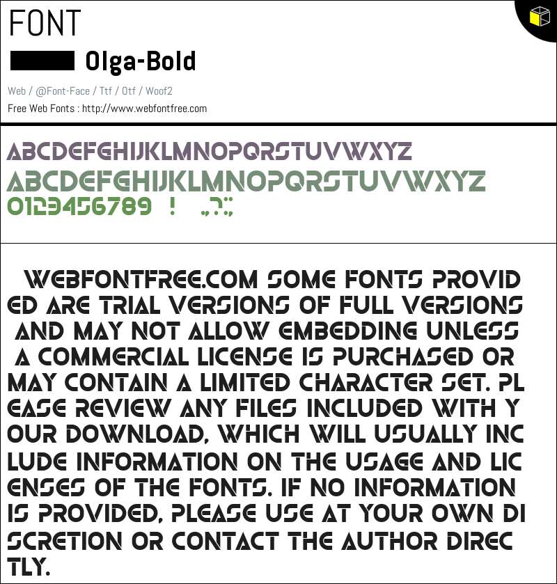 Olga Bold Fonts Downloads - WebFontFree.Com