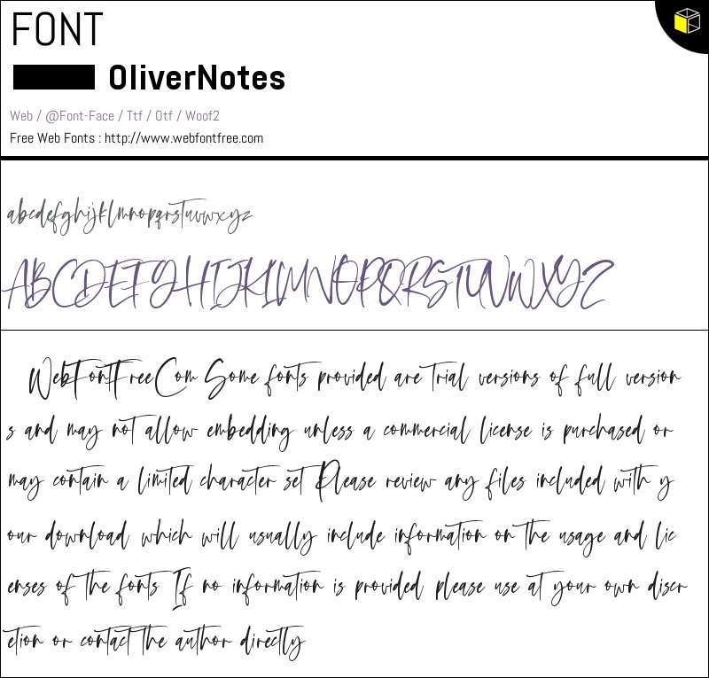 Oliver Notes Fonts Downloads - WebFontFree.Com