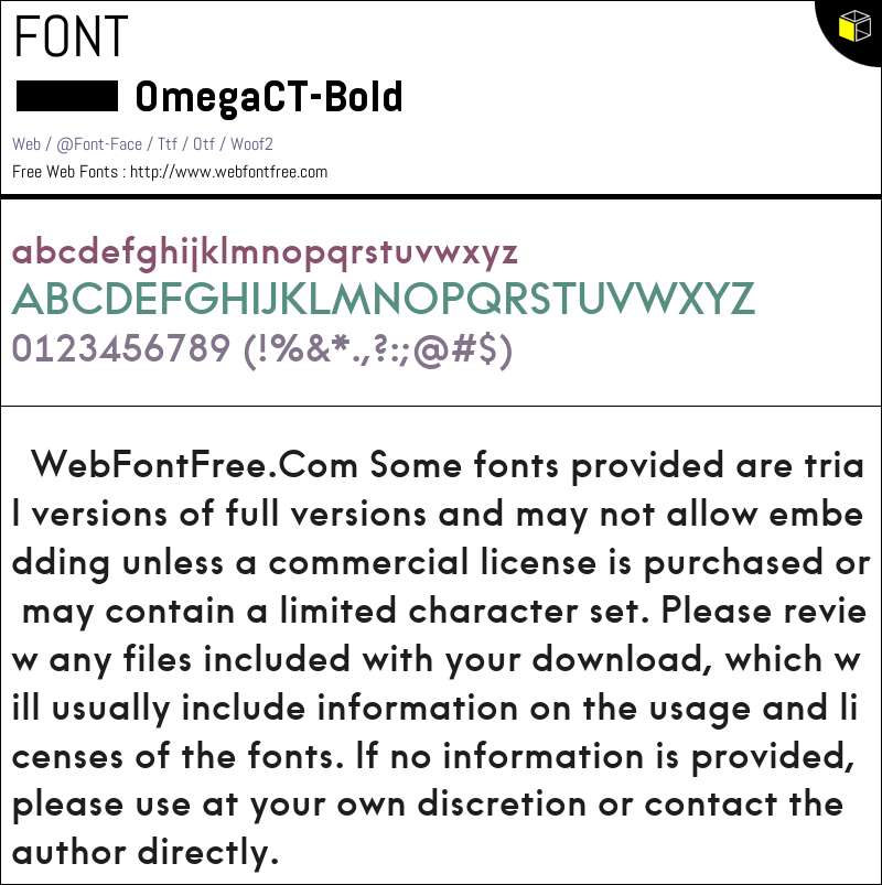 OMEGA CT Bold Fonts Downloads - WebFontFree.Com