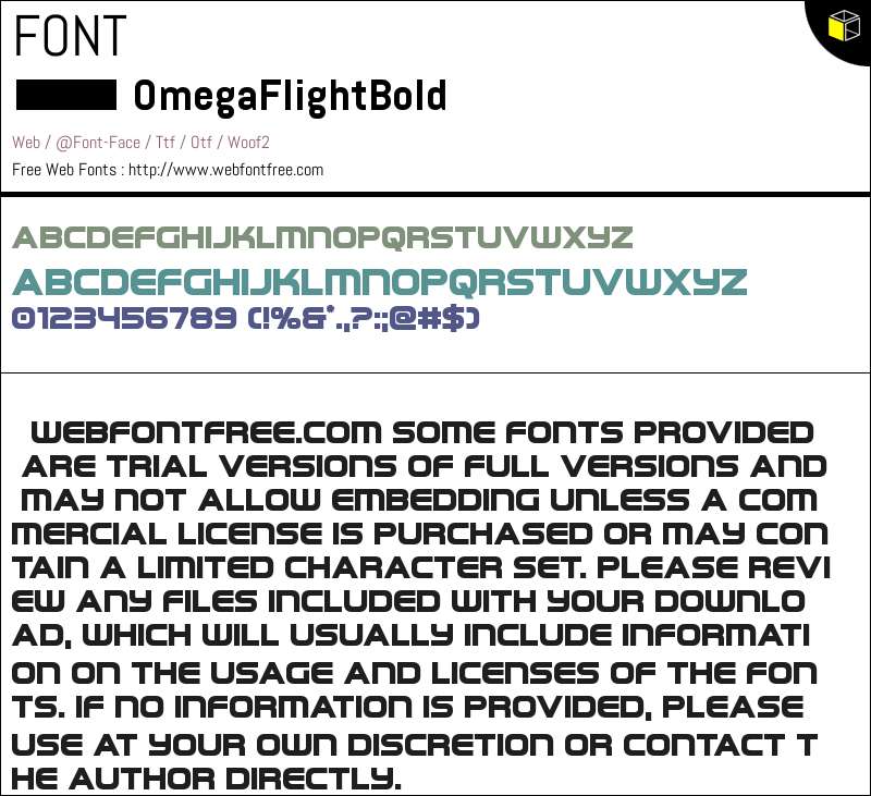 Omega Flight Bold Fonts Downloads - WebFontFree.Com