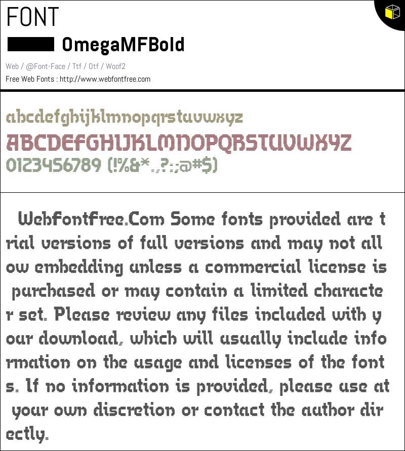 Omega MF Bold Fonts Downloads - WebFontFree.Com