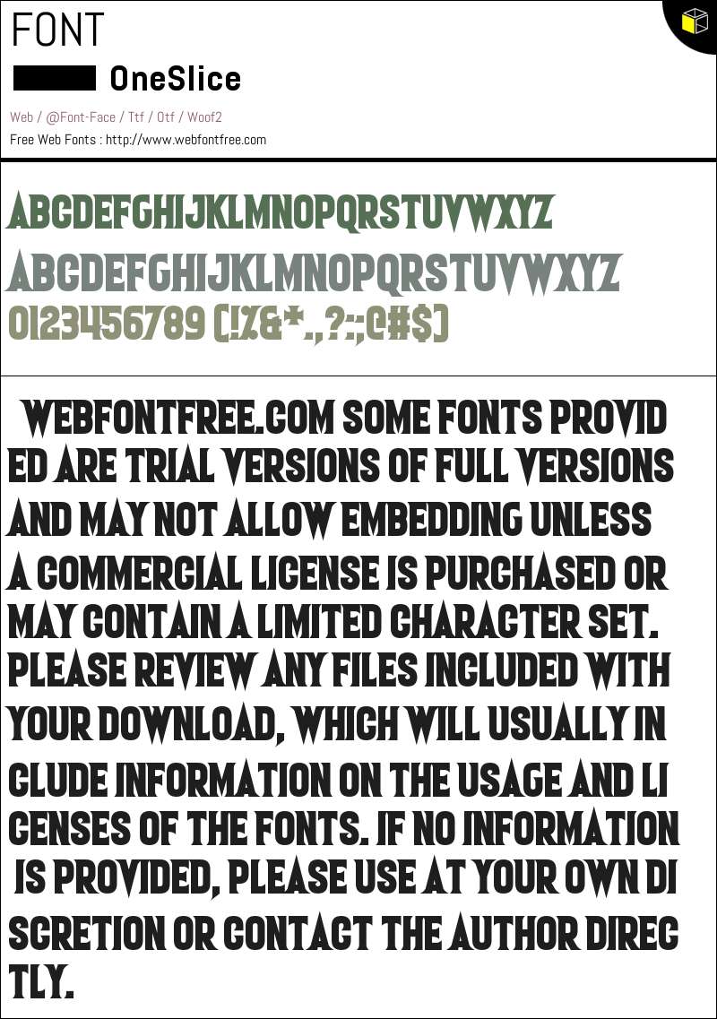 One Slice Fonts Downloads - WebFontFree.Com