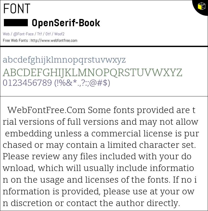 Open Serif Book Fonts Downloads - WebFontFree.Com
