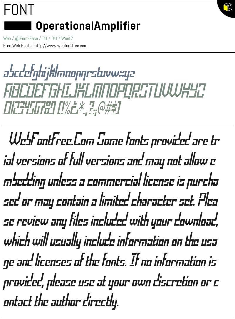 Operational Amplifier Fonts Downloads - WebFontFree.Com