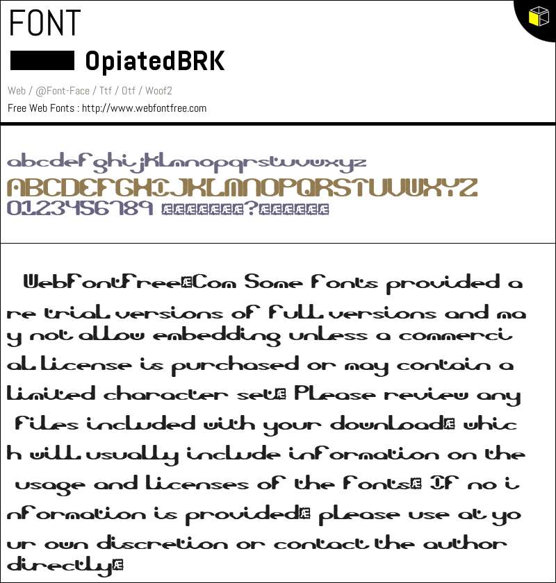 Opiated (BRK) Fonts Downloads - WebFontFree.Com