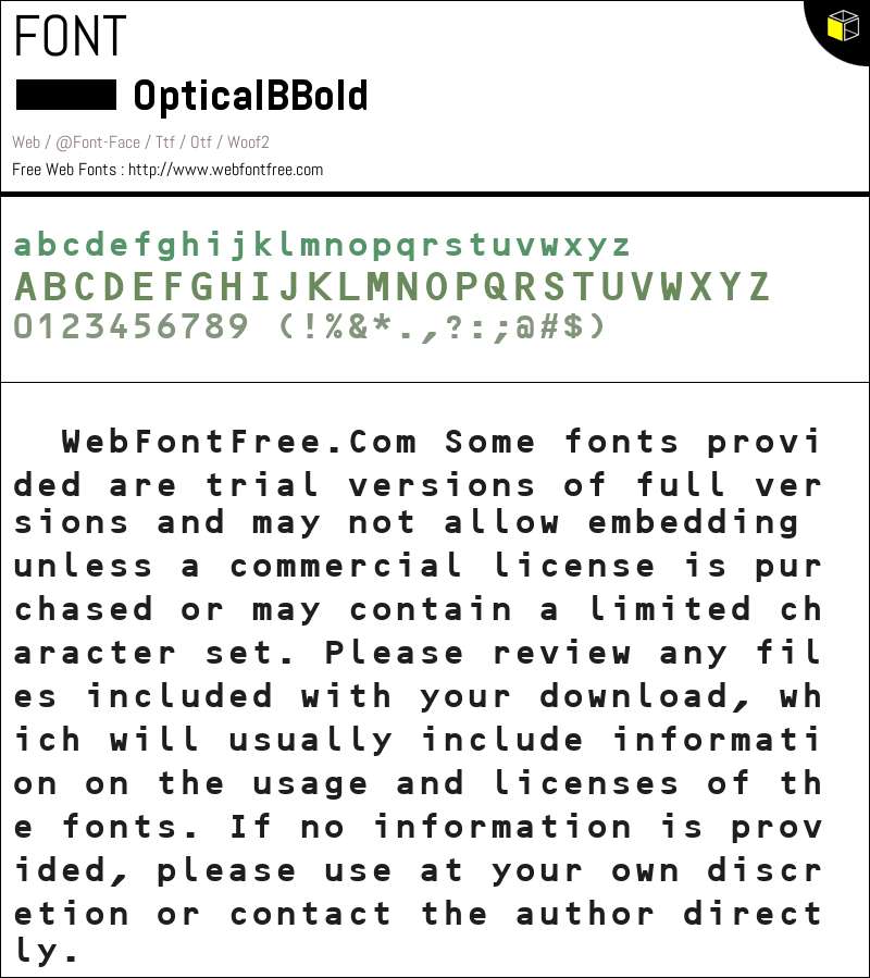 Optical B Bold Fonts Downloads - WebFontFree.Com
