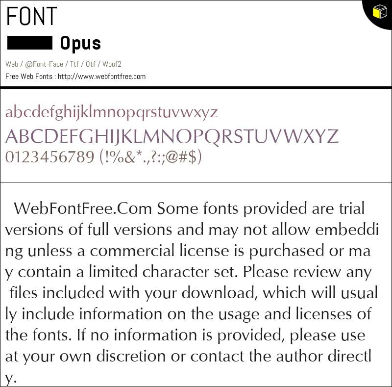 Opus-Regular Fonts Downloads - WebFontFree.Com