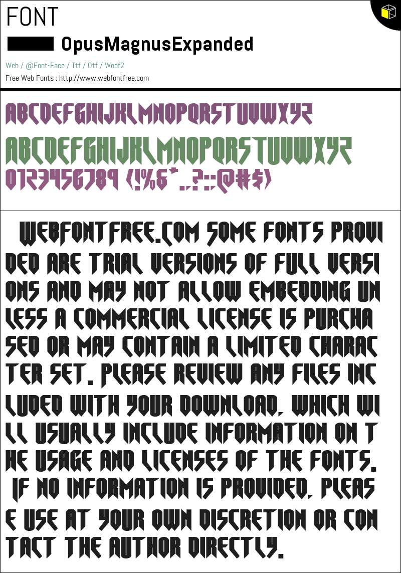 Opus Magnus Expanded Fonts Downloads - WebFontFree.Com