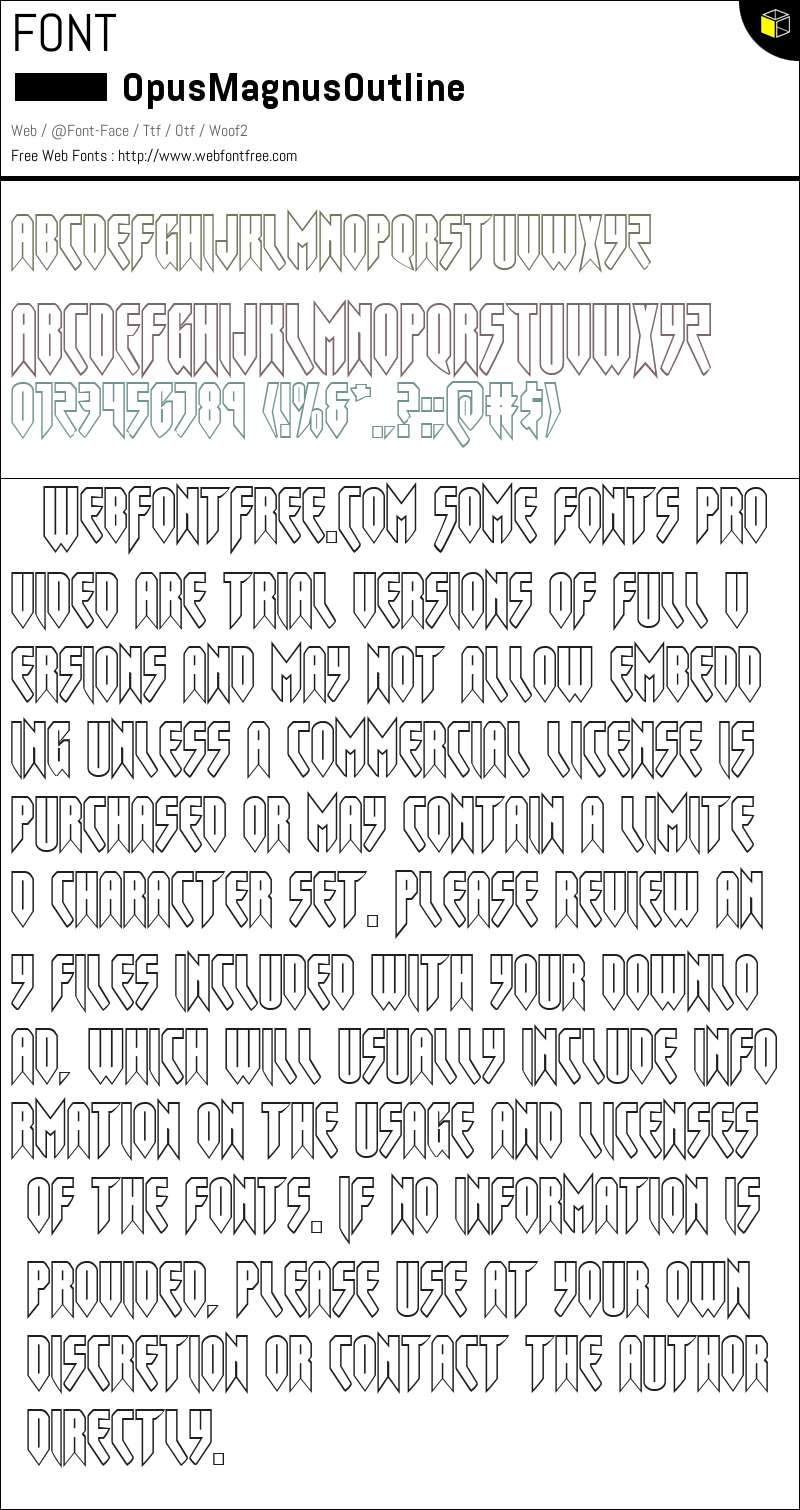 Opus Magnus Outline Regular Fonts Downloads - WebFontFree.Com