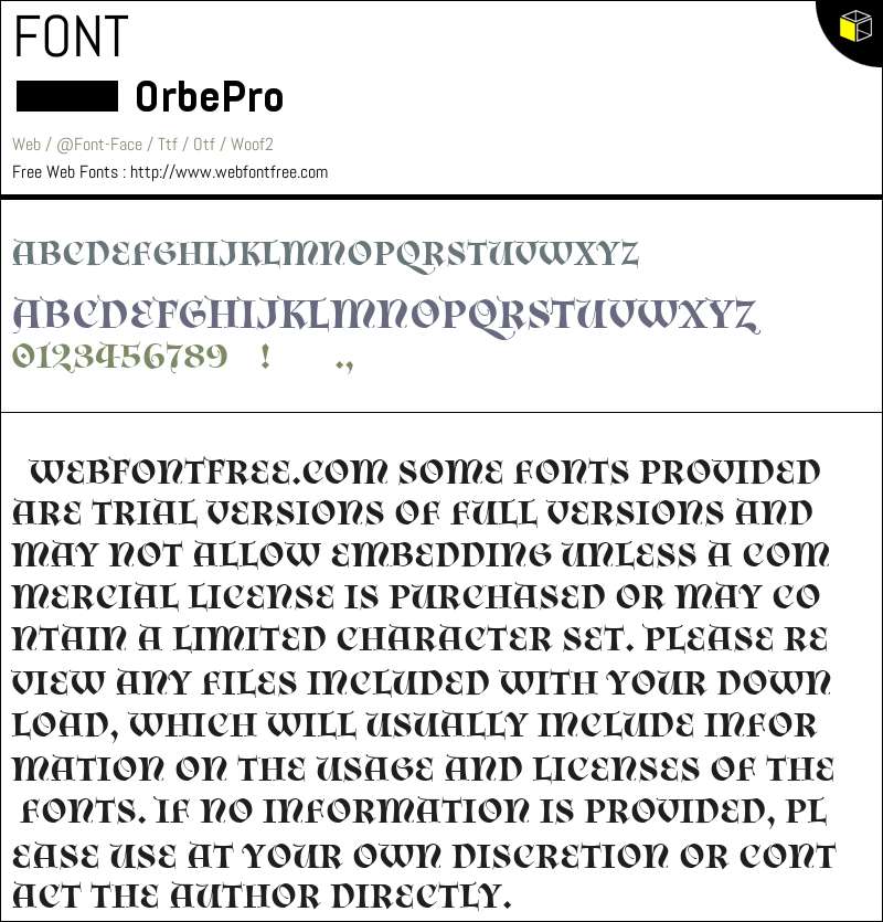 OrbePro Fonts Downloads - WebFontFree.Com