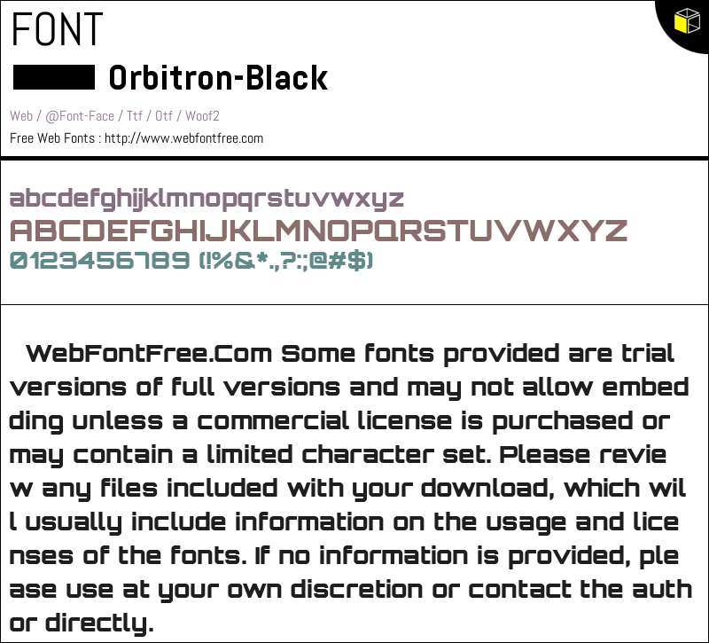 Orbitron Black Fonts Downloads - WebFontFree.Com