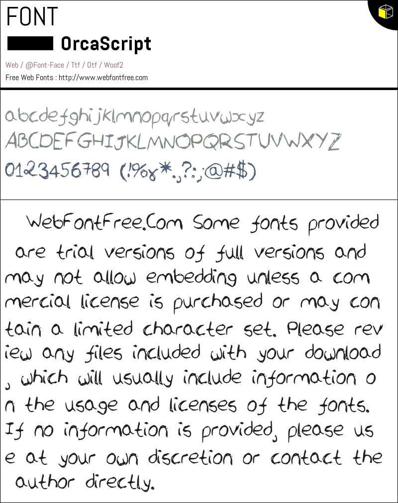 OrcaScript Fonts Downloads - WebFontFree.Com