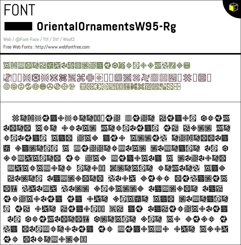 Oriental Ornaments W95 Regular Fonts Downloads - WebFontFree.Com