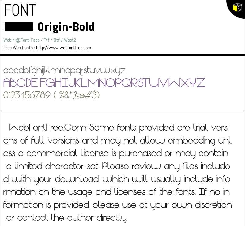 Origin Bold Fonts Downloads - WebFontFree.Com