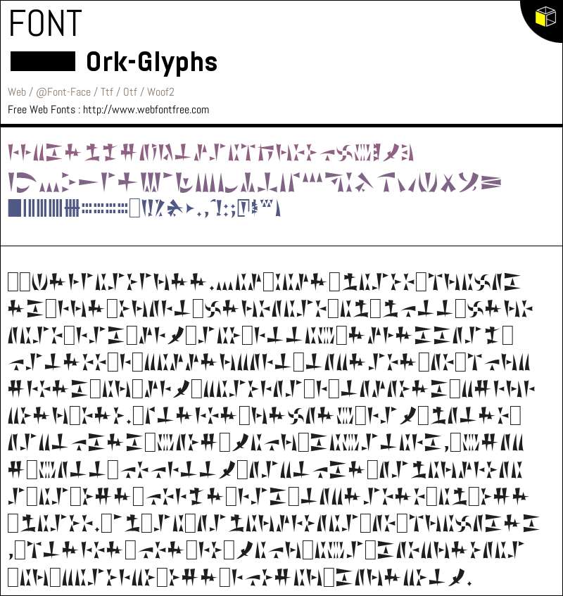 Ork Glyphs Fonts Downloads - WebFontFree.Com