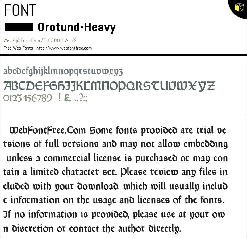 Orotund Heavy Fonts Downloads - WebFontFree.Com